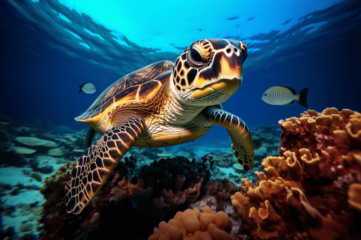 Hawksbill Turtle - Lost Patterns of the Sea – From AI With Love
